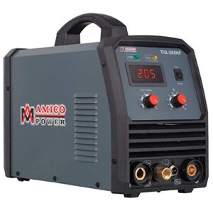 amico tig-205hf, 205 amp tig torch stick arc dc inverter welder, 95~260v wide voltage welding