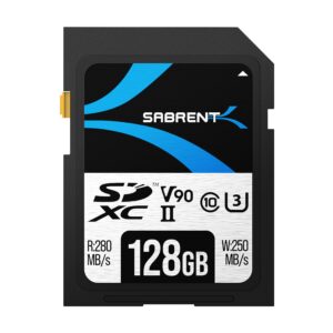 sabrent rocket v90 128gb sd uhs-ii memory card r280mb/s w250mb/s (sd-tl90-128gb)