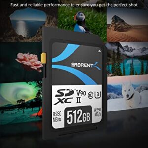 SABRENT Rocket v90 512GB SD UHS-II Memory Card R280MB/s W250MB/s (SD-TL90-512GB)