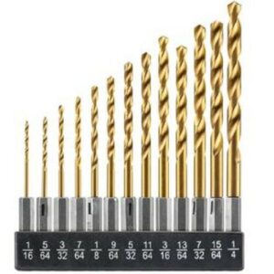 vct 13pc hex shank titanium drill bit set (1/4" hex quick change shanks)