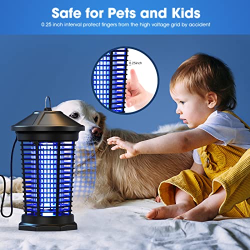 Bug Zapper Outdoor, FUZYKON Electric Mosquito Zapper, 4000V High Power Fly Zapper Indoor, Mosquito Trap with 3.4FT Cable,Waterproof Mosquito Killer for Home Camping