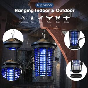 Bug Zapper Outdoor, FUZYKON Electric Mosquito Zapper, 4000V High Power Fly Zapper Indoor, Mosquito Trap with 3.4FT Cable,Waterproof Mosquito Killer for Home Camping