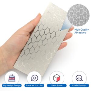 Diamond Sharpening Stone, 5 Pcs Knife Sharpening Stone with Extra Fine/Coarse Plate and Non-slip Base, 400/600/800/1000/1200 Grit