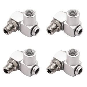 ruibapa 4pcs 1/4inch npt air tool 360 degree swivel fitting portable air tool adapter,air hose connector p-020