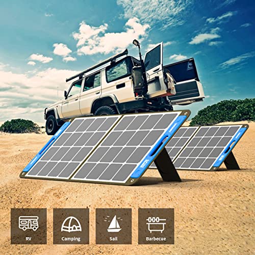 XTAR SP100 2 Pack 100w Solar Panel Portable Solar Panel Solar Power with Independent Charger 8mm Splitter Solar Power Panel for Power Station Solar Generator RV Solar Camping