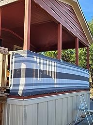 Vocray 3' x 16' Grey White Balcony Privacy Screen Fence Cover UV Resistant Protection Heavy Duty for Deck, Patio, Backyard, Railing Shield, Cable Ties Included, 90%