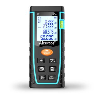 aicevoos laser measure 165ft,digital laser distance meter, m/in/ft unit switching backlit lcd 4 line display ip54 shockproof,measure distance, area and volume | 50m