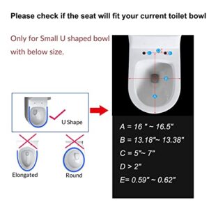 UF089 UF Small U Shape Toilet Seat For WinZo Compact Toilet, Heavy Duty Material Soft Close Easy Install Clean Design, White