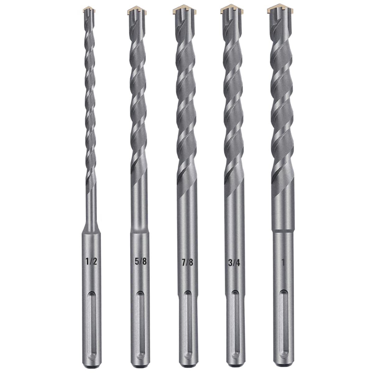 Owl Tools SDS Max Masonry Drill Bit Set (Carbide Tipped - 5 Piece Set) 13" Length in The Following Sizes: 1/2", 5/8", 3/4", 7/8", and 1"