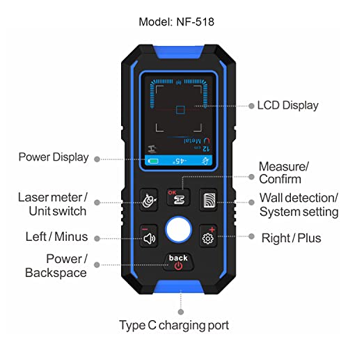 NOYAFA Stud Finder for Walls, Rechargeable Stud Finder Wall Scanner Wall Metal Detector for Wood Magnetic Metal AC Wire, Support Voice Broadcast, HD LCD Screen