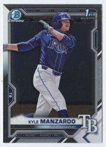 2021 bowman chrome draft #bdc-191 kyle manzardo rc rookie tampa bay rays mlb baseball trading card