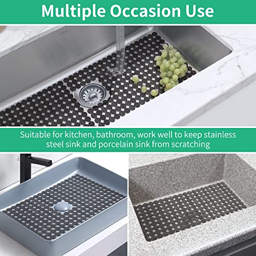 Yolife Sink Protectors for Kitchen Sink, 2 Pack Kitchen Sink Mats for Stainless Steel Sink/Ceramic Sinks, Dishes and Glassware, Sink Mats for Bottom of Kitchen Sink, Cuttable,11.8x15.8"(Gray, 2 Pack)