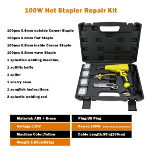 Voilamart 100W Plastic Welder Plastic Welding Kit Machine Car Bumper Repair Kit Hot Stapler Staple Gun