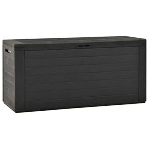 festnight patio storage box storage deck box outdoor storage container for outdoor, balcony anthracite 45.7"x17.3"x21.7"