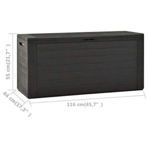 Festnight Patio Storage Box Storage Deck Box Outdoor Storage Container for Outdoor, Balcony Anthracite 45.7"x17.3"x21.7"