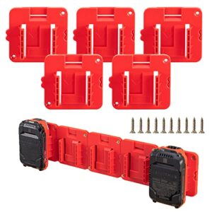 5 pack battery holder for craftsman 20v battery mounts dock holder fit for cmcb204 cmcb202 cmcb201 cmcs500b(w/10 screws, no battery)