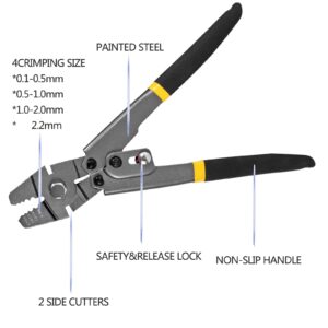 Wire Rope Crimping Tool Kit, with 1/16-304 Stainless Steel Cable 165 ft (7x7 Strand Core), 100 Cable Ferrule Aluminum Loop Sleeve Stops