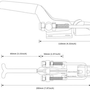 2000lbs Toggle Clamp 431,Heavy Duty Toggle Latch Clamp for Tire Carrier Latch,Quick Release Latch,Cam Lever Clamp.Adjustable Latch for Lid Latch,Cam Clamp Latch,Pull Latch & Draw Latch Hardware-XGDDEG