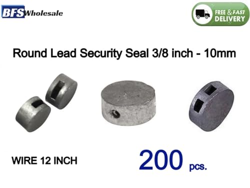 Utility Meter round LEAD Seal, 200 Pcs. 3/8” - 10 mm. Diameter with Wire 12”. Industrial grade. Unnumbered. Adjustable. Meter Gas, Water, Free and Quick Delivery. BFSEALS