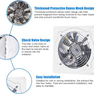 BEVISKkki 8 Inch Exhaust Fan 110V 735 CFM Low Noise High Speed Bathroom Extractor Ventilation Fan Blower for Attic Garage Basement Kitchen Bathroom Windows Fan