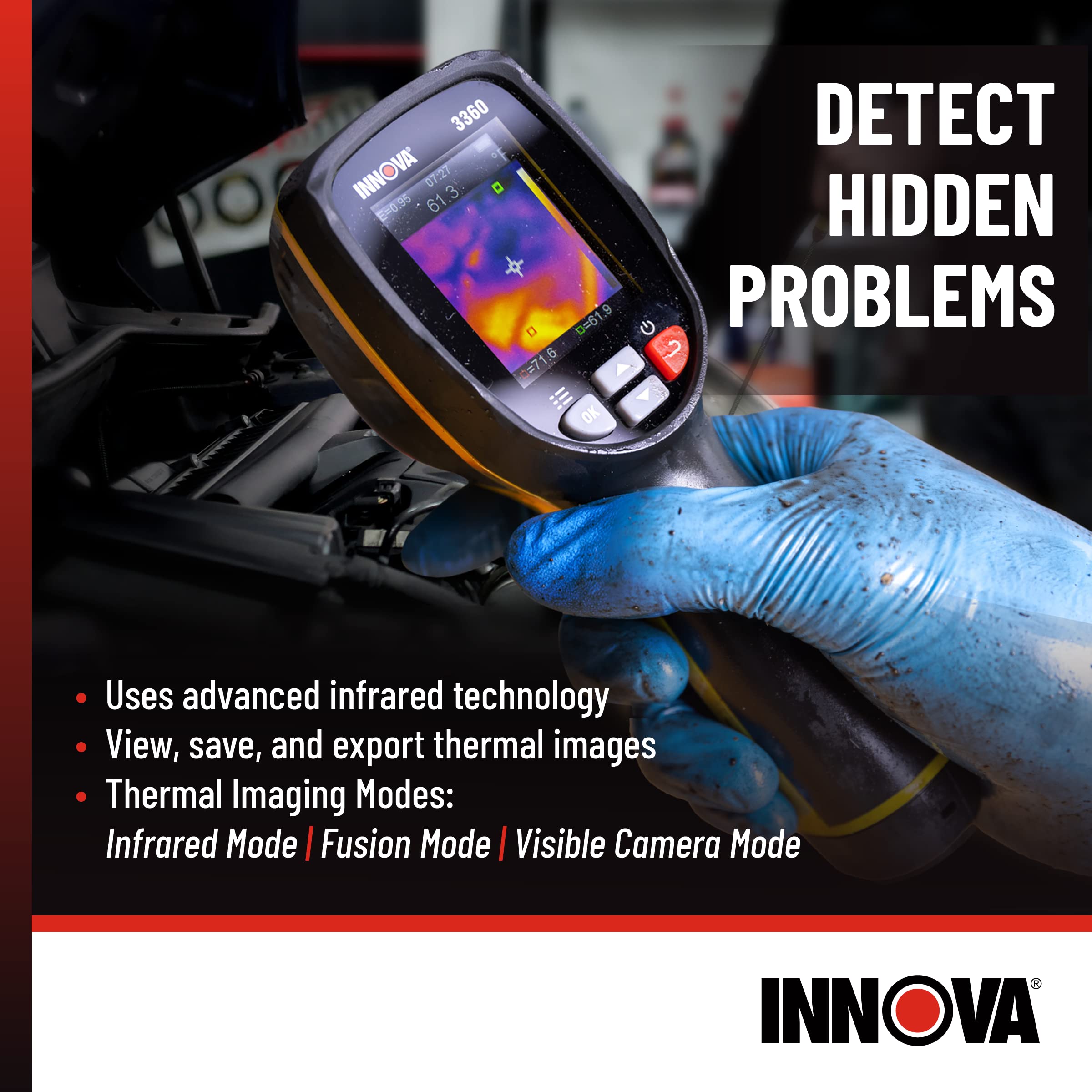 INNOVA 3360 Multi-Purpose Infrared Inspection Camera - Thermal Imaging Camera - 8.66 x 5.75 x 2.68 inches