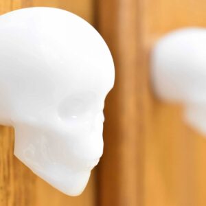 White Skull Door Knobs Drawer Knobs (Set of 2)