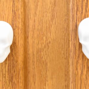 White Skull Door Knobs Drawer Knobs (Set of 2)