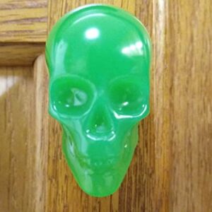 Green Skull Cabinet Knobs/Drawer Knobs (Black Light Activated) (Set of 2)