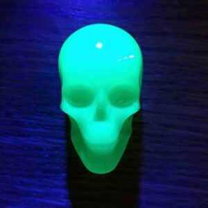 Green Skull Cabinet Knobs/Drawer Knobs (Black Light Activated) (Set of 2)