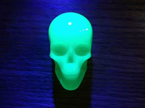 Green Skull Cabinet Knobs/Drawer Knobs (Black Light Activated) (Set of 2)