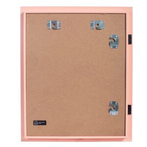 FrameWorks 10” x 12.5” Pink Wooden Kid Art Frame with Gallery Style Edges, Tempered Glass, and Elastic Straps 2-Pack