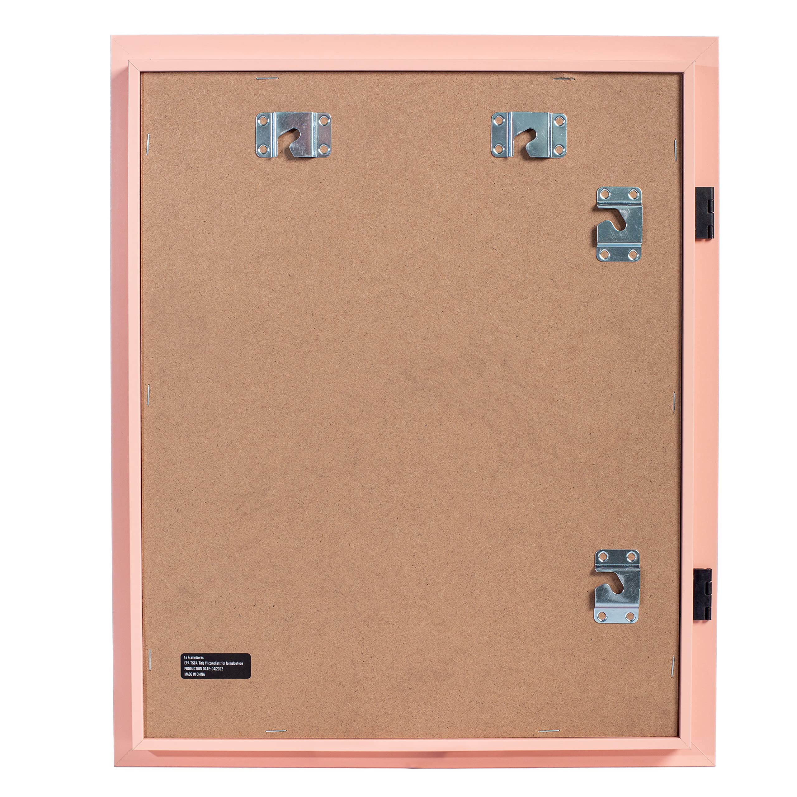 FrameWorks 10” x 12.5” Pink Wooden Kid Art Frame with Gallery Style Edges, Tempered Glass, and Elastic Straps 2-Pack