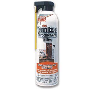 revenge termite & carpenter ant killer, 15 oz ready-to-use aerosol spray, kills on contact and long lasting control