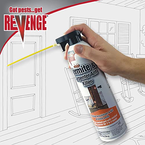 REVENGE Termite & Carpenter Ant Killer, 15 oz Ready-to-Use Aerosol Spray, Kills on Contact and Long Lasting Control