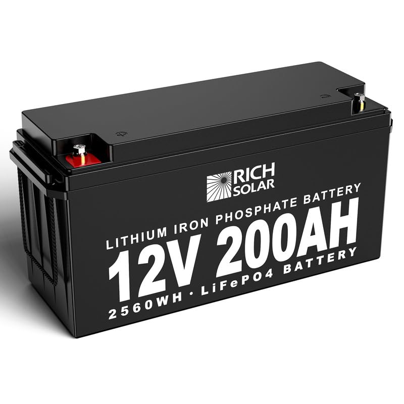 RICH SOLAR 12V 200Ah LiFePO4 Lithium Iron Phosphate Battery