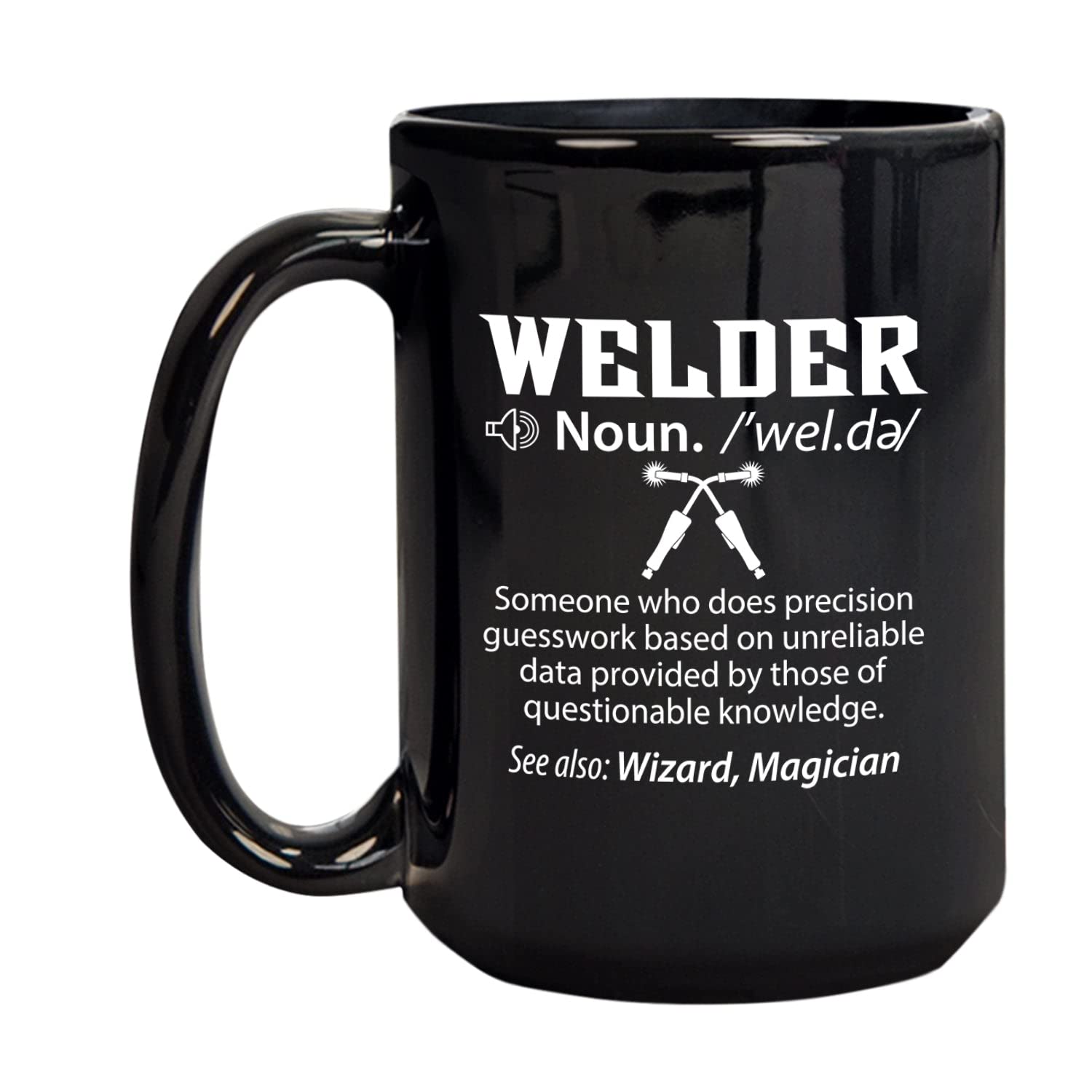 SeeCrab Welder Noun Coffee Mugs Welder Coffee Cup For Welders Friends - Awesome Welder Cup For Men Woman - Welder Mugs For Birthday Gifts Graduation Gifts - Welder Ceramic Black Tea Cup 11oz 15oz