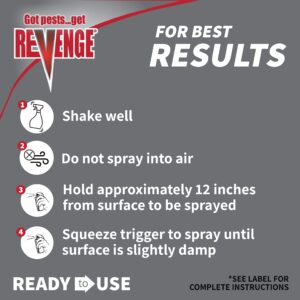 REVENGE Termite & Carpenter Ant Killer, 128 oz Ready-to-Use Spray, Long Lasting Formula for Indoors and Outdoors Kills on Contact