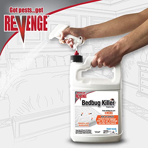 REVENGE Bedbug Killer, 128 oz Ready-to-Use Spray, Long Lasting Odorless Insecticide Formula, Kills on Contact