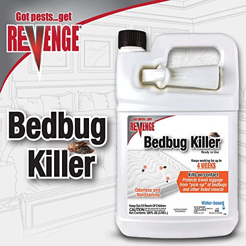 REVENGE Bedbug Killer, 128 oz Ready-to-Use Spray, Long Lasting Odorless Insecticide Formula, Kills on Contact