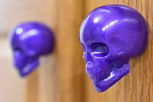 Purple Skull Door Knobs Drawer Knobs (Set of 2)