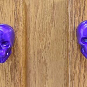 Purple Skull Door Knobs Drawer Knobs (Set of 2)