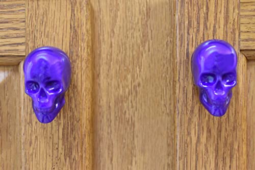 Purple Skull Door Knobs Drawer Knobs (Set of 2)