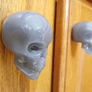 Sterling Silver Skull Door Knobs Drawer Knobs (Set of 2)