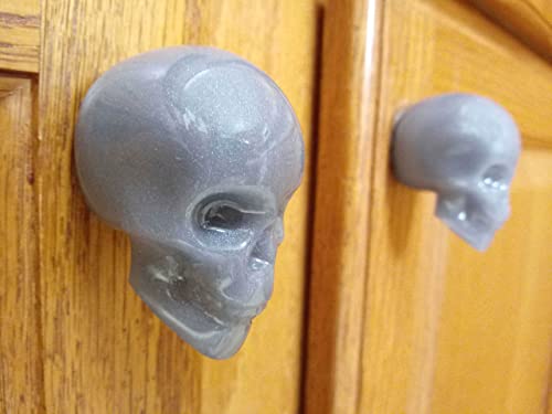 Sterling Silver Skull Door Knobs Drawer Knobs (Set of 2)