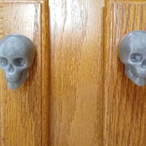 Sterling Silver Skull Door Knobs Drawer Knobs (Set of 2)