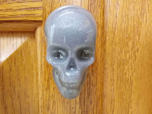 Sterling Silver Skull Door Knobs Drawer Knobs (Set of 2)