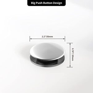 Bathroom Sink Drain with Overflow, PureHome Pop Up Sink Drain for Bathroom Vessel Sink- Polished Chrome