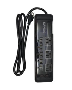 sanus surge protected power strip - 8 outlets & 2 usb ports