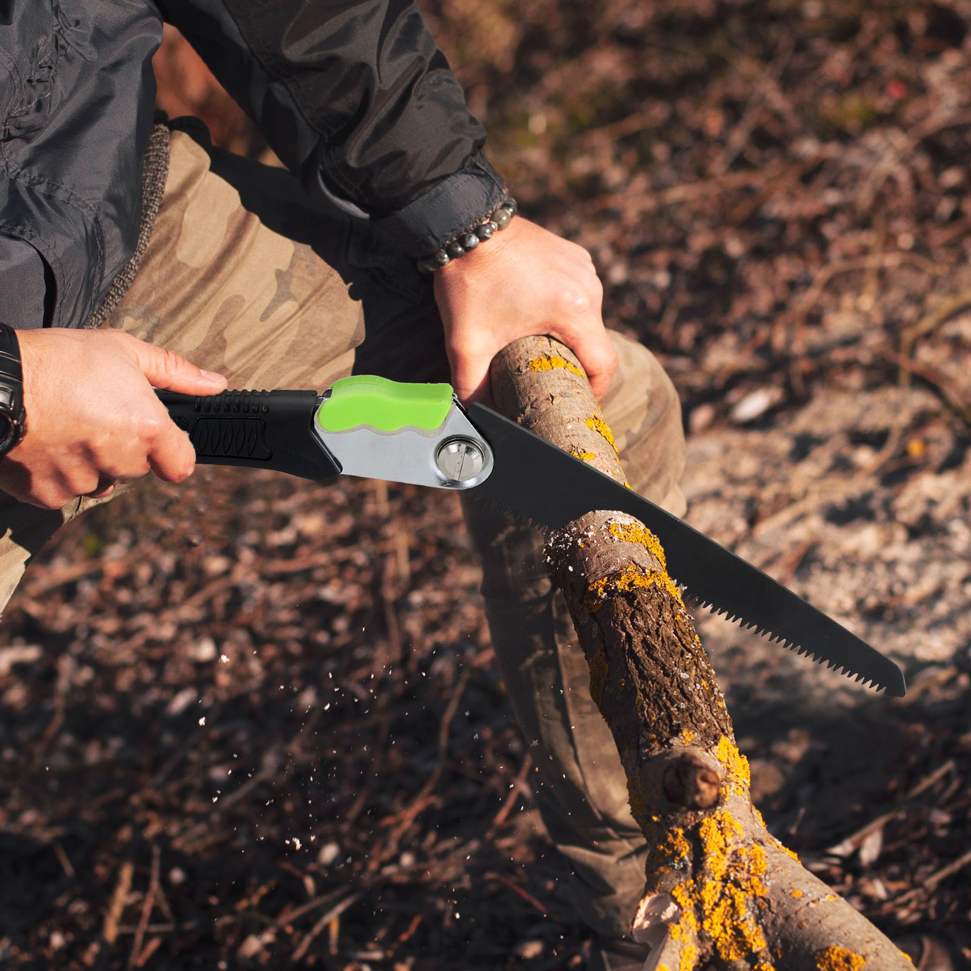 TOPLINE 3-In-1Folding Hand Saw Kit, Tree Saw with 8-Inch Long Blade Included, Hand Pruning Saws with Triple Bevel Teeth, Garden Saw for Wood Cutting, Trees Purning, Camping, Portable Pouch Included