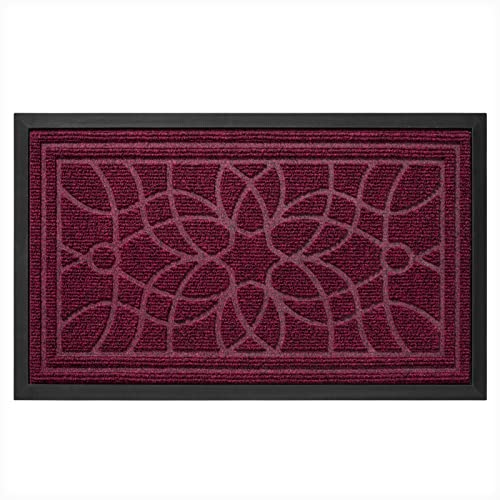 DEXI Front Door Mat, Welcome Mat Heavy Duty Durable Low Profile Outside Doormat for Entryway, Patio, Garage, High Traffic Areas, 17"X29", Palevioletred